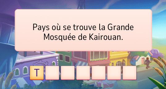 [La réponse] Pays où se trouve la Grande Mosquée de Kairouan.